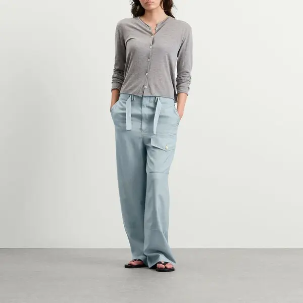 Auralee Wool Herringbone Cargo Pants - Dusty Blue | Editorialist